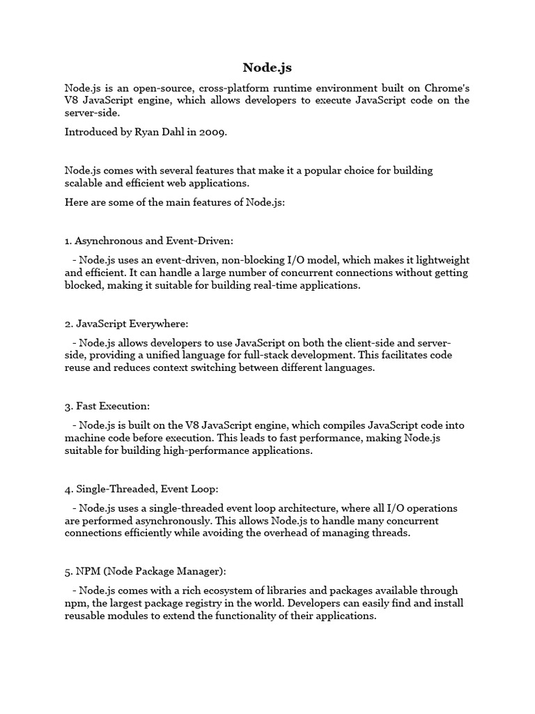 Introduction of NodeJs and Its Core Modules | PDF | Computing | Computer Engineering