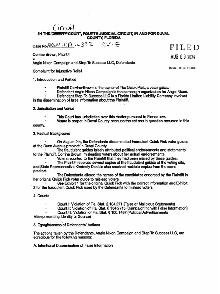 Corrine Brown Filing | PDF