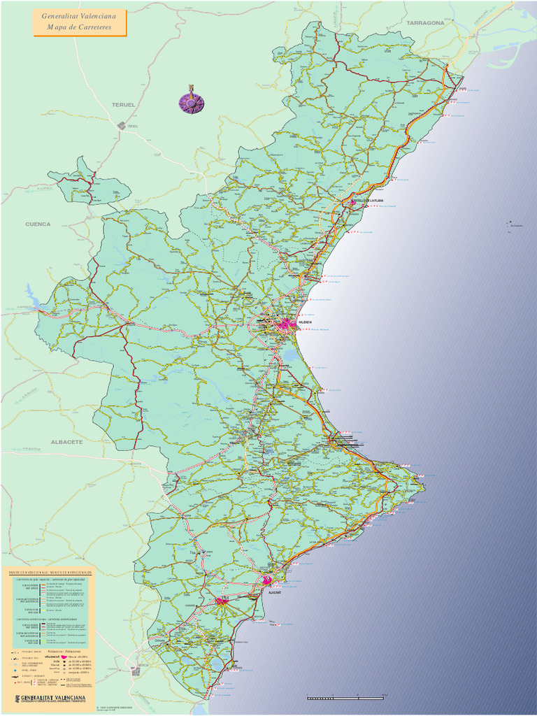 Mapa Comunidad Valencia | PDF | La carretera