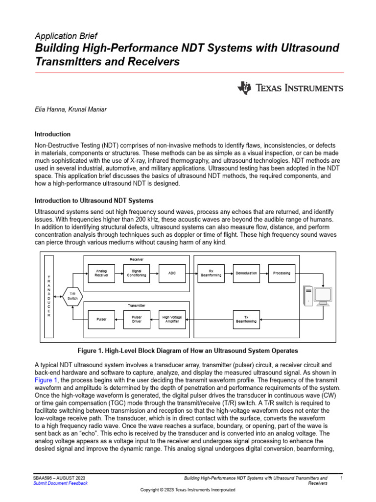 TX7516EVM Building High-Performance NDT Systems With Ultrasound | PDF ...