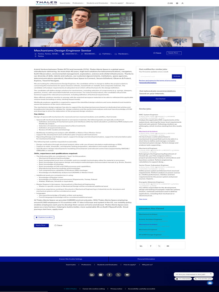 Mechanisms Design Engineer Senior in Torino, Torino, 10146 - Hardware ...