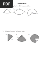 Arc Length and Sector Area Worksheet | PDF | Area | Mathematical Concepts