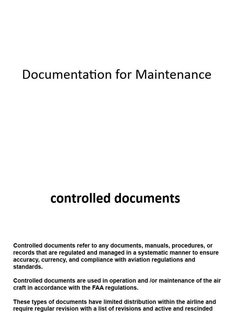 Documentation For Maintenance | PDF | Aircraft | Transport