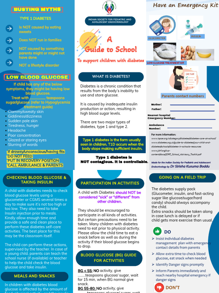 T1D-Info-card ISPAE School | PDF | Diabetes | Hypoglycemia