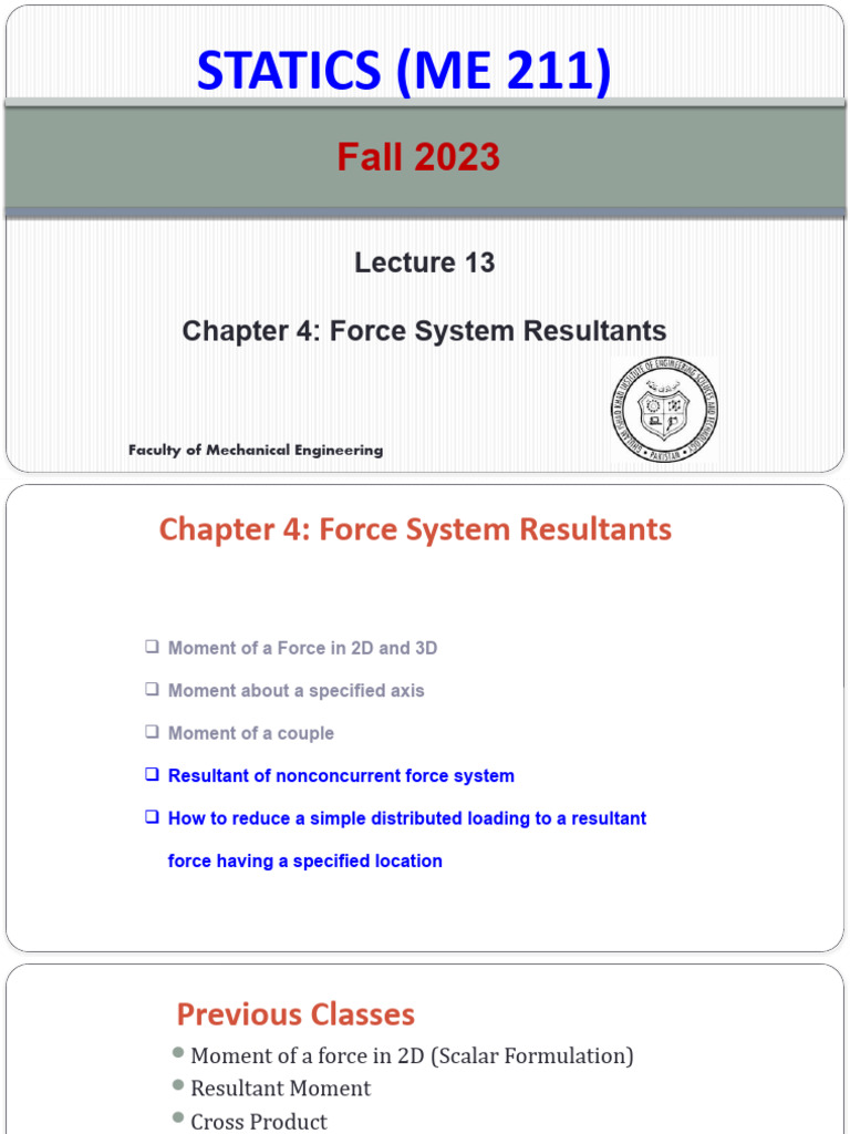 Lecture 13 | PDF | Force | Classical Mechanics