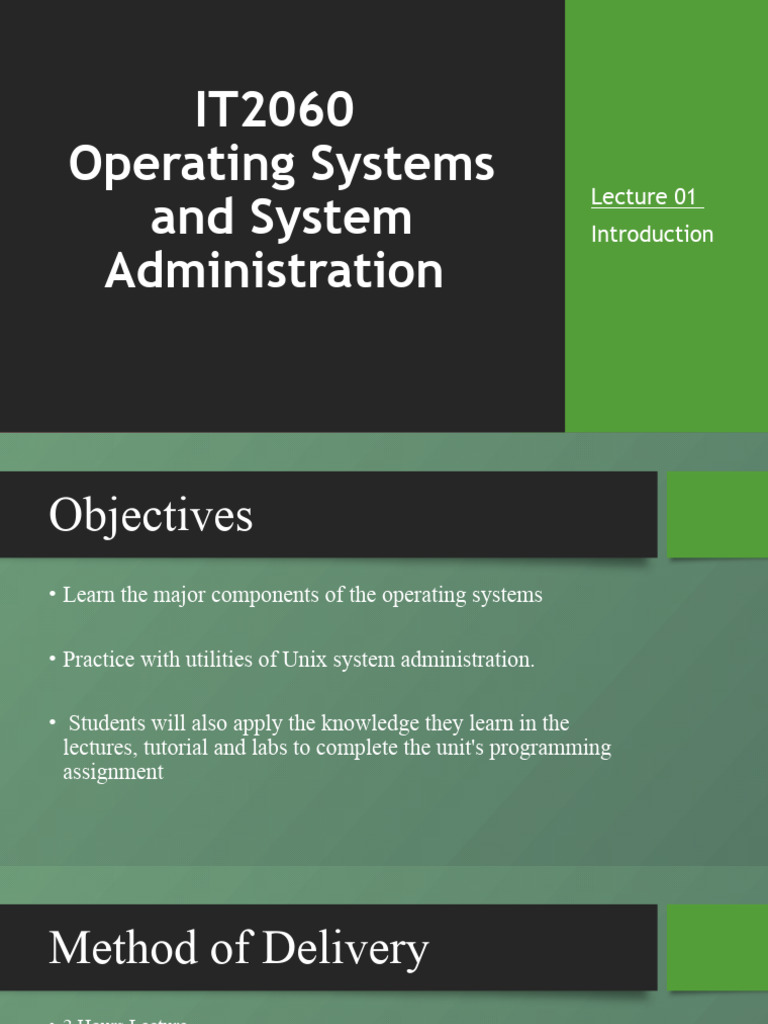 It2060 - Ossa Lecture 1 | PDF | Operating System | Process (Computing)