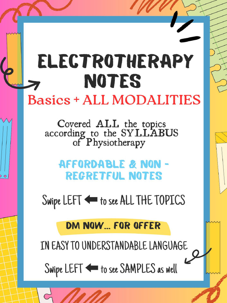 Electrotherapy NOTES AVAILABLE | PDF