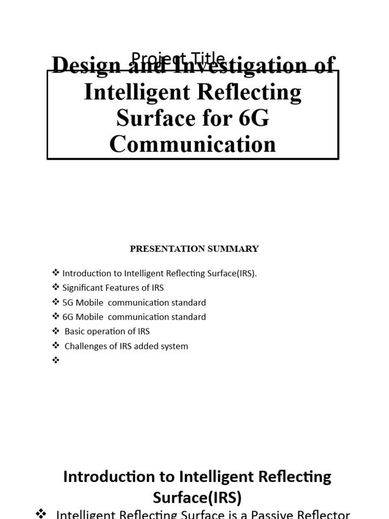Design And Implementation Of Intelligent Reflecting Surface Pdf Wireless Computer Engineering
