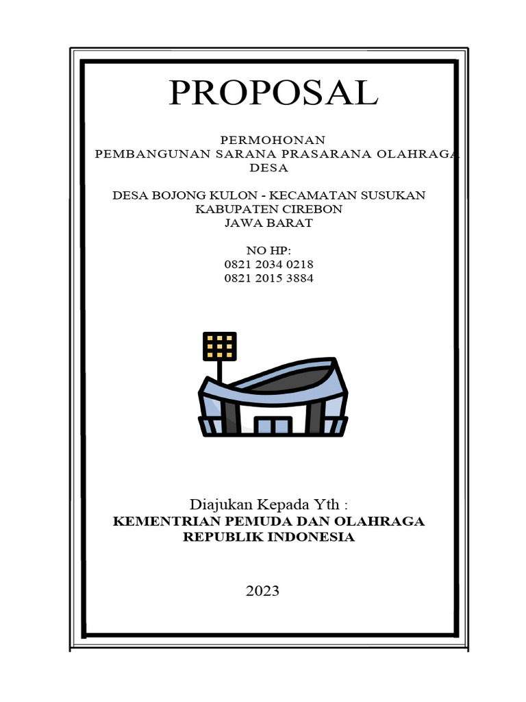 Proposal Bantuan Sarana Olahraga | PDF