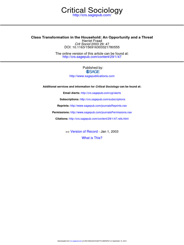 Crit Sociol-2003-Fraad-47-65 | PDF | Labour Economics | Marxism