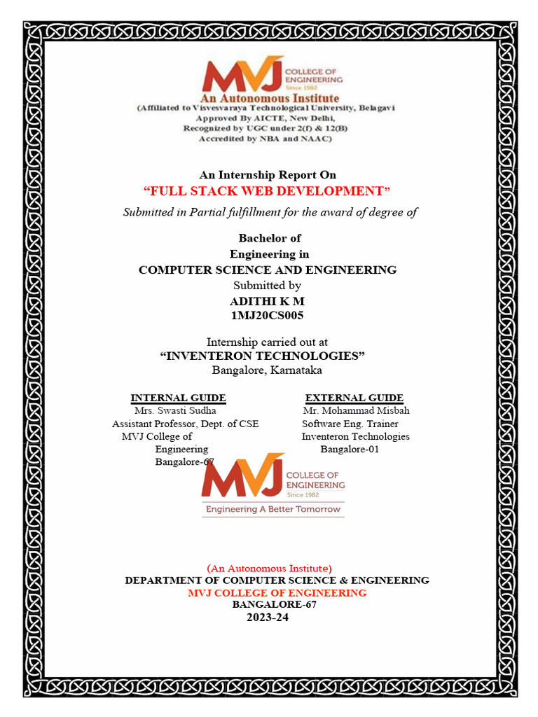 Internship Report 4 | PDF | Web Development | World Wide Web