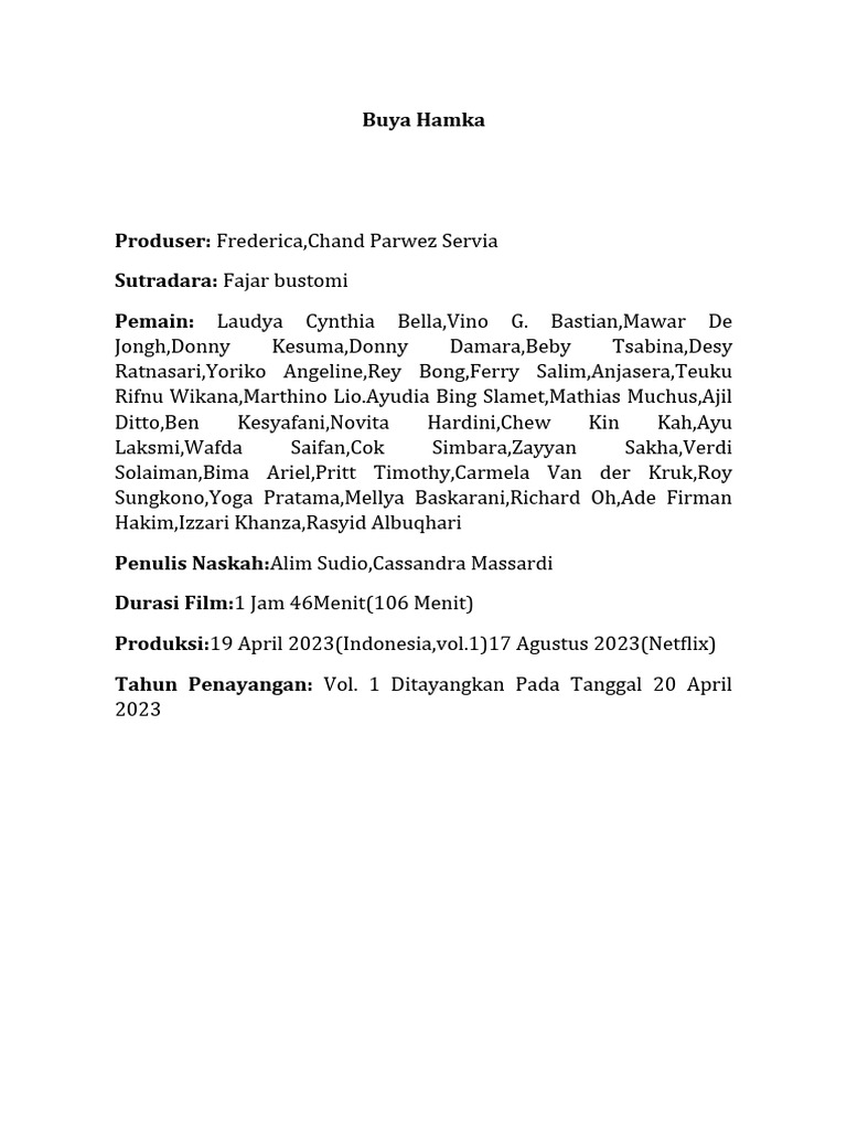 Resensi Film Buya Hamka | PDF