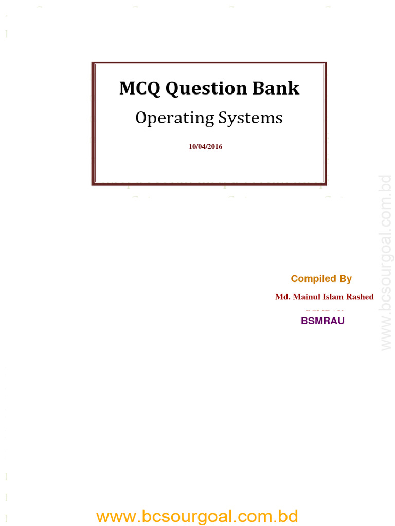 MCQ - Bank - Operating-System | PDF | Microsoft Windows | Operating System MCQ - Bank - Operating-System | PDF | Microsoft Windows | Operating System