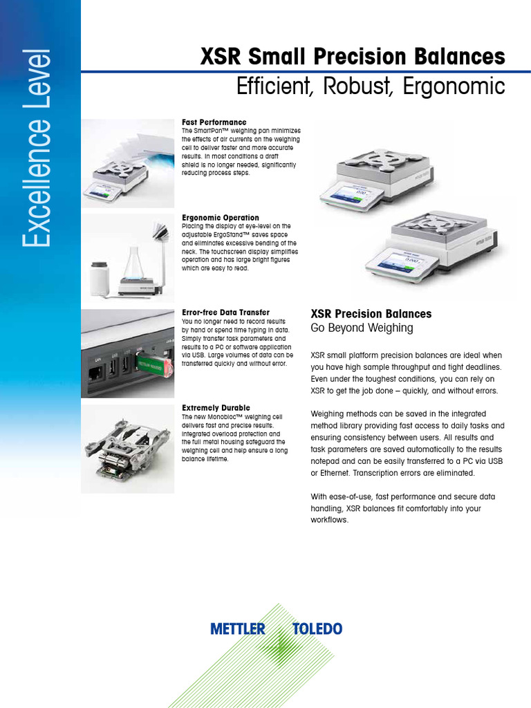 Mettler-Toledo XSR-S Brochure | PDF | Usb | Printer (Computing)
