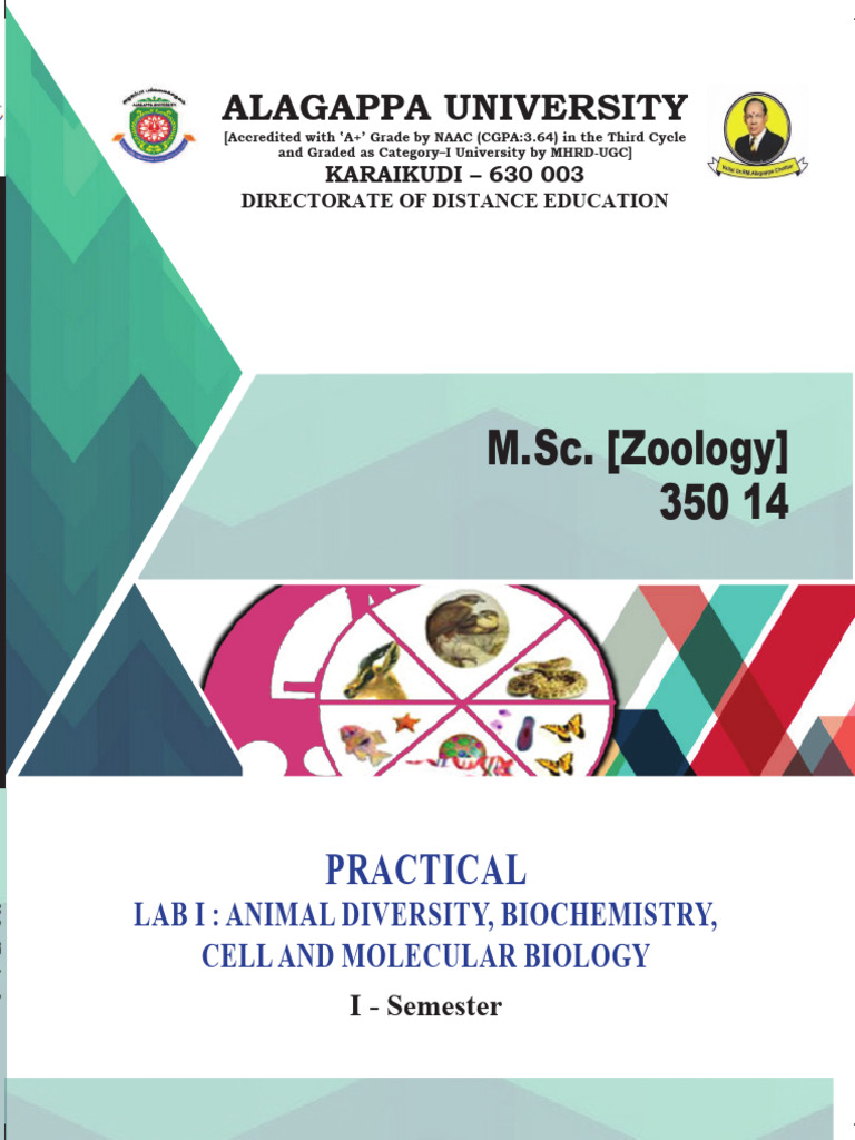 PG - M.Sc. - Zoology - 350 14 - Practical Lab I Animal Div Biochem Cell ...