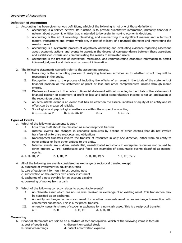 Cfas 1 | PDF | Going Concern | Financial Statement