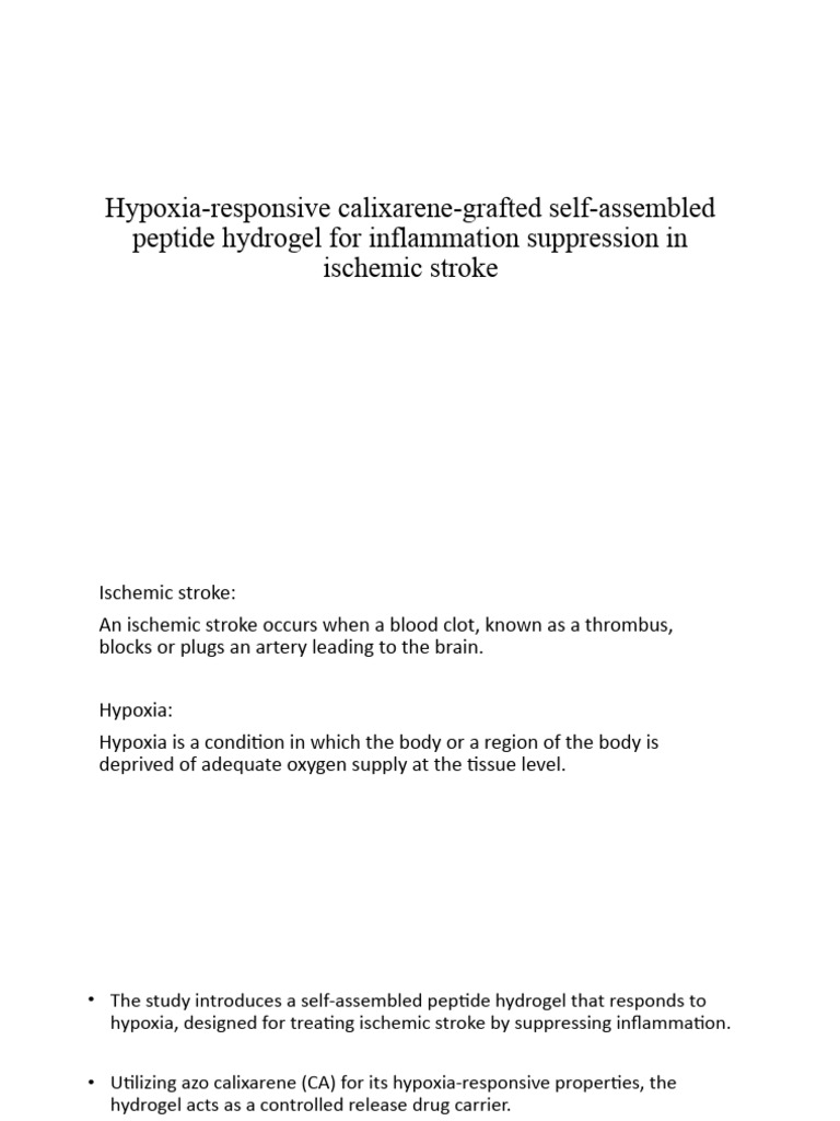 Hypoxia-Responsive Calixarene-Grafted Self-Assembled Peptide Hydrogel ...