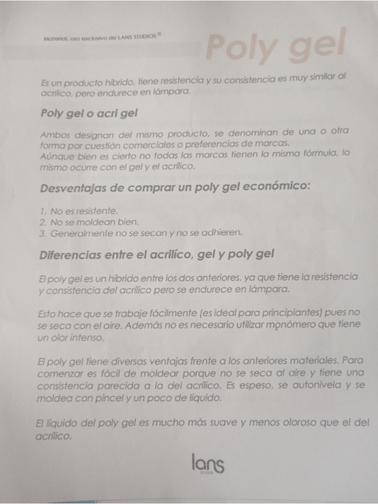 Polygel y Quiropodia Preventiva | PDF