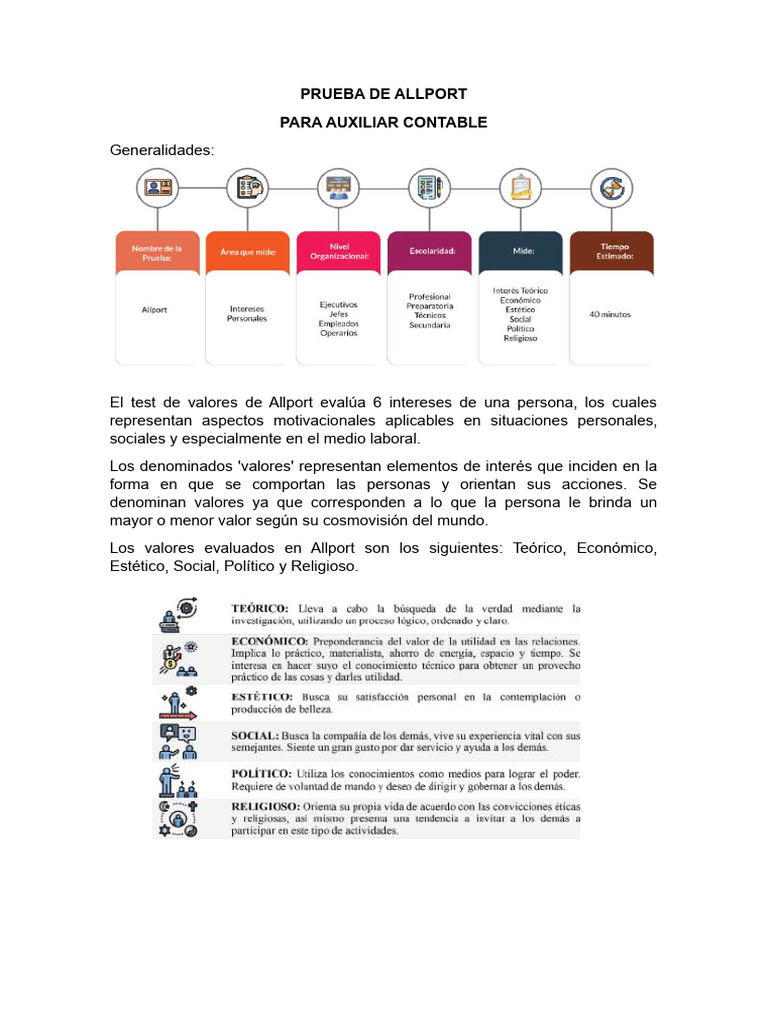 Prueba de Allport | PDF