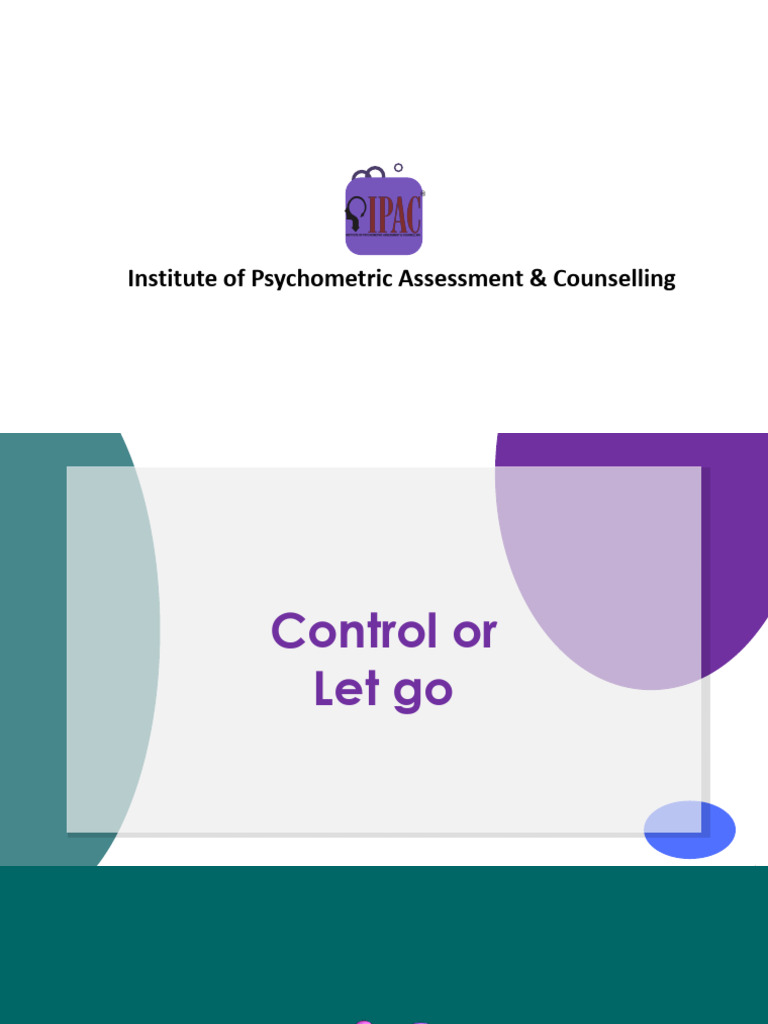 Control or Let Go Emotions | PDF | Emotions | Thought
