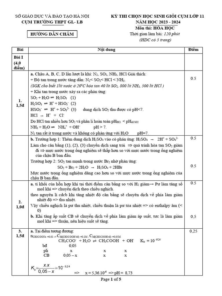 HSG HOA HOC 11 HDC CUM TRUONG THPT GL LB 2024 O2.edu - .VN | PDF