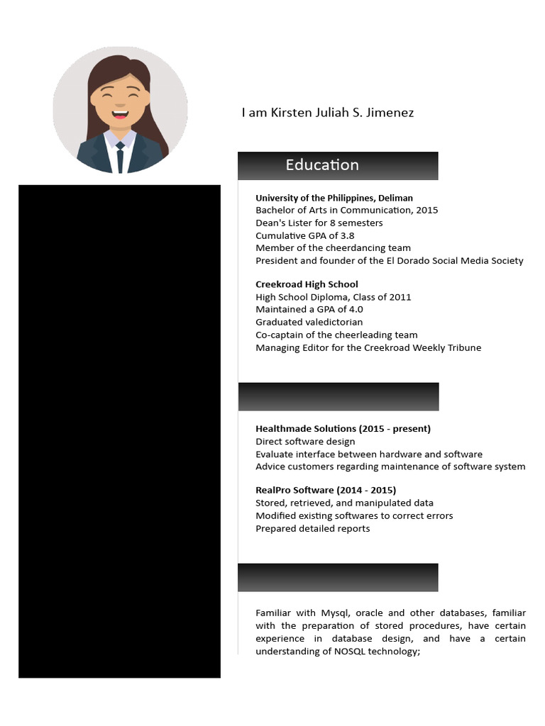 Example of a Resume | PDF | Databases | Software