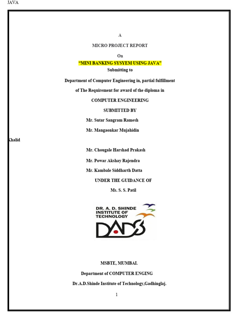 Mini Banking Sysyem | PDF | Java (Programming Language) | Class ...