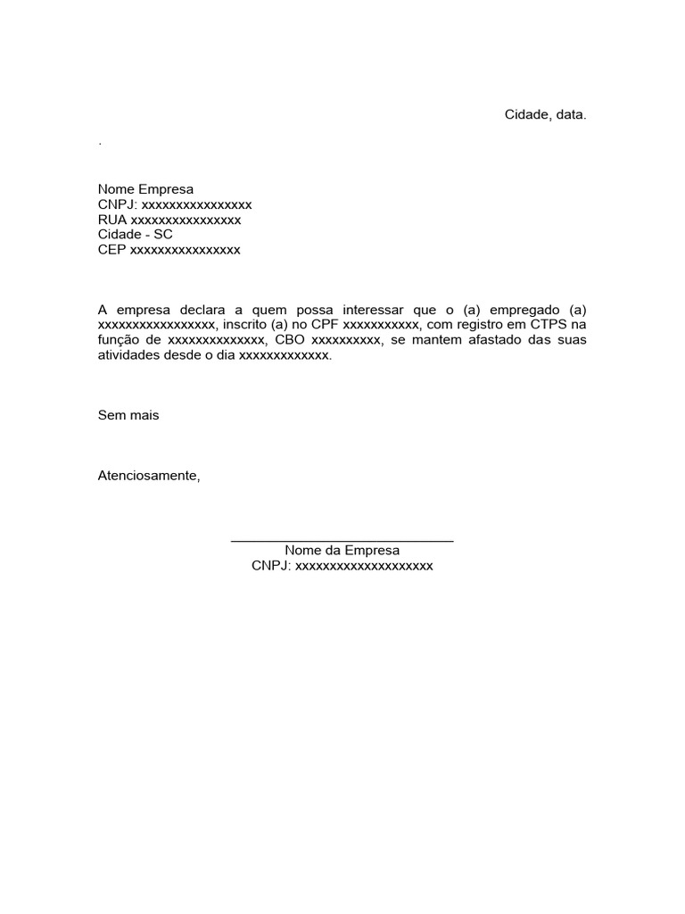 Modelo de Carta para Inss | PDF