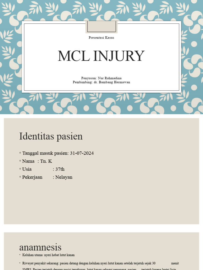 MCL Injury | PDF | Knee | Injury
