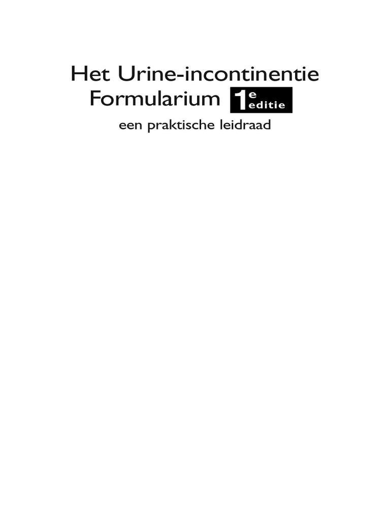 Formula Urine Incontinentie | PDF