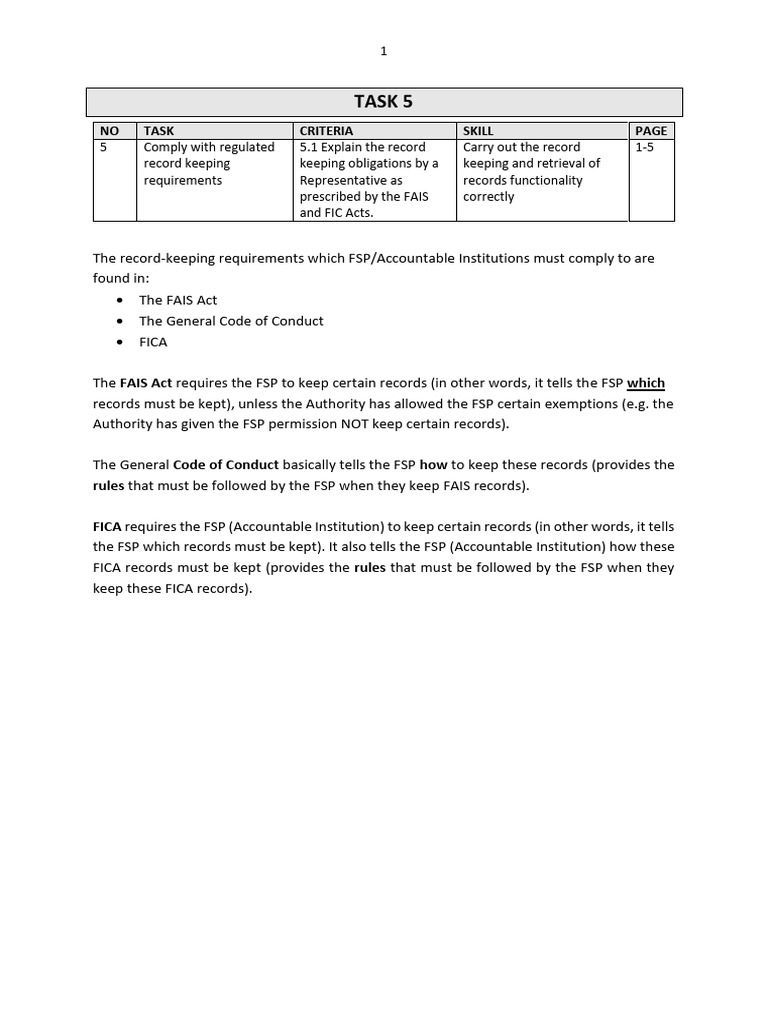 TASK 5 Content Material | PDF | Identity Document | Regulatory Compliance