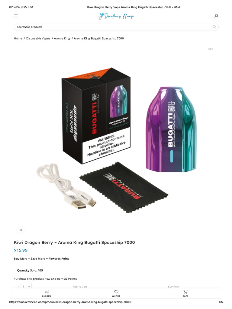 Buy Disposable Vape Kiwi Dragon Berry Vape Aroma King Bugatti Spaceship ...