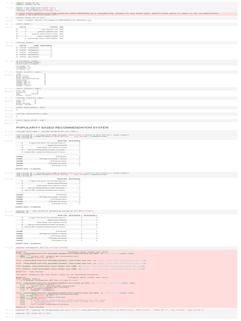 Book Recommender System | PDF | Computing