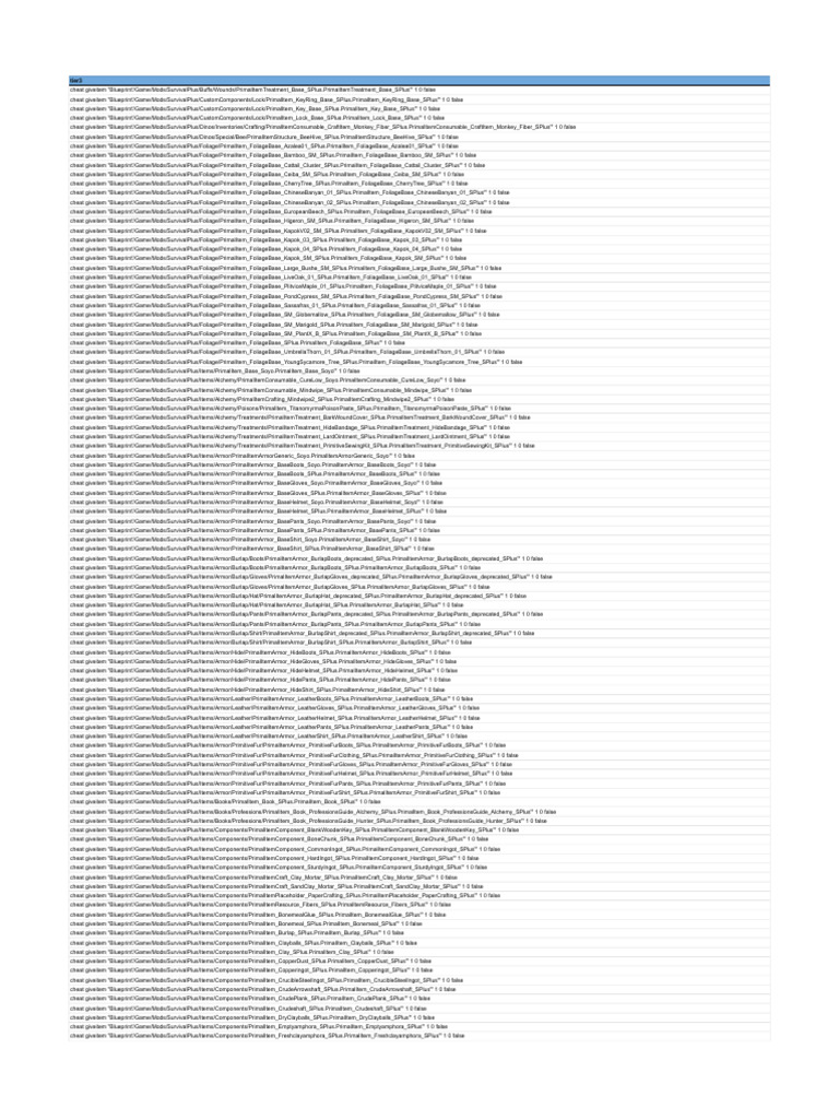 SurvivalPlus Spawn Codes | PDF