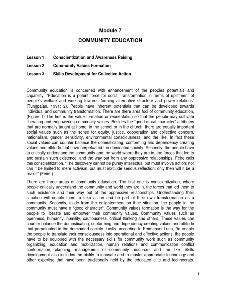 ICSD Module 7 Community Education | PDF | Thought | Leadership