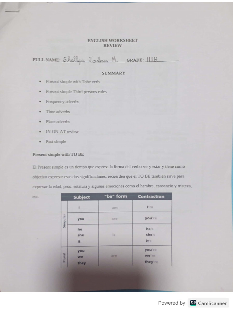 Worksheet LL Shallya | PDF