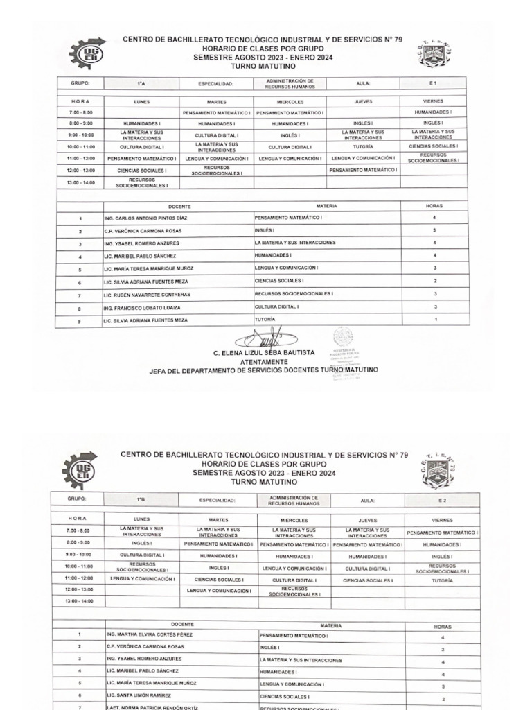 Horarios De Grupos Tm Pdf