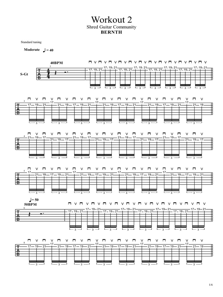 Workout 2 | PDF | Guitar Family Instruments | Irish Musical Instruments