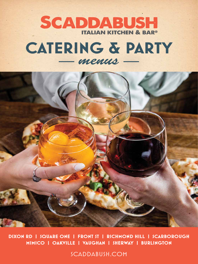 Scaddabush Catering & Party Menus | PDF | Pesto | Menu