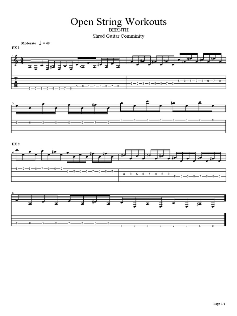 Block 3 - Open String Workouts | PDF | Guitars | Irish Musical Instruments