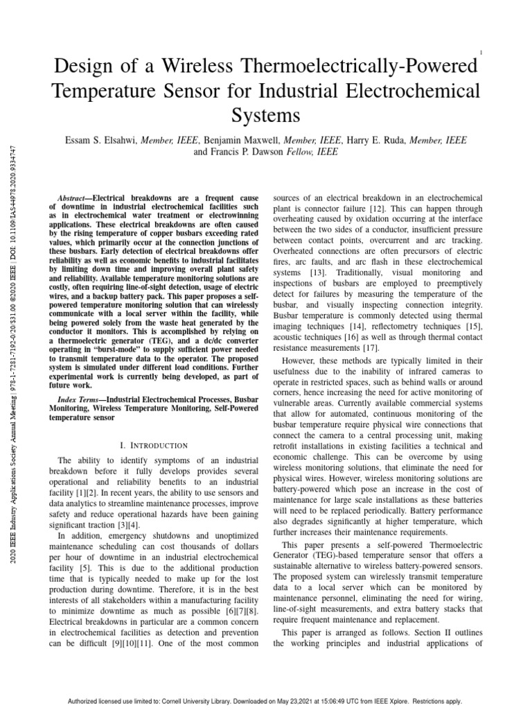 Wireless Self-Powered Temperature Sensor | PDF | Capacitor | Diode