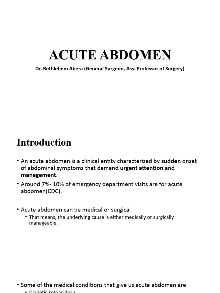 Acute Abdomen | PDF | Diseases And Disorders | Clinical Medicine