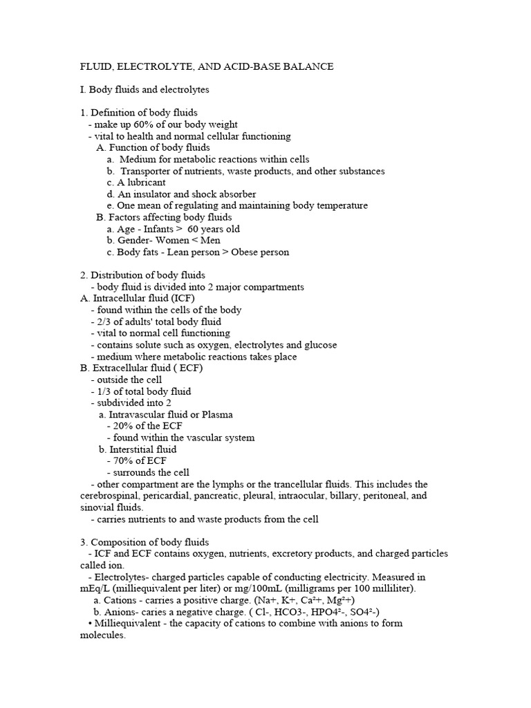 Fluid, Electrolyte, and Acid-Base Balance | PDF | Kidney | Homeostasis