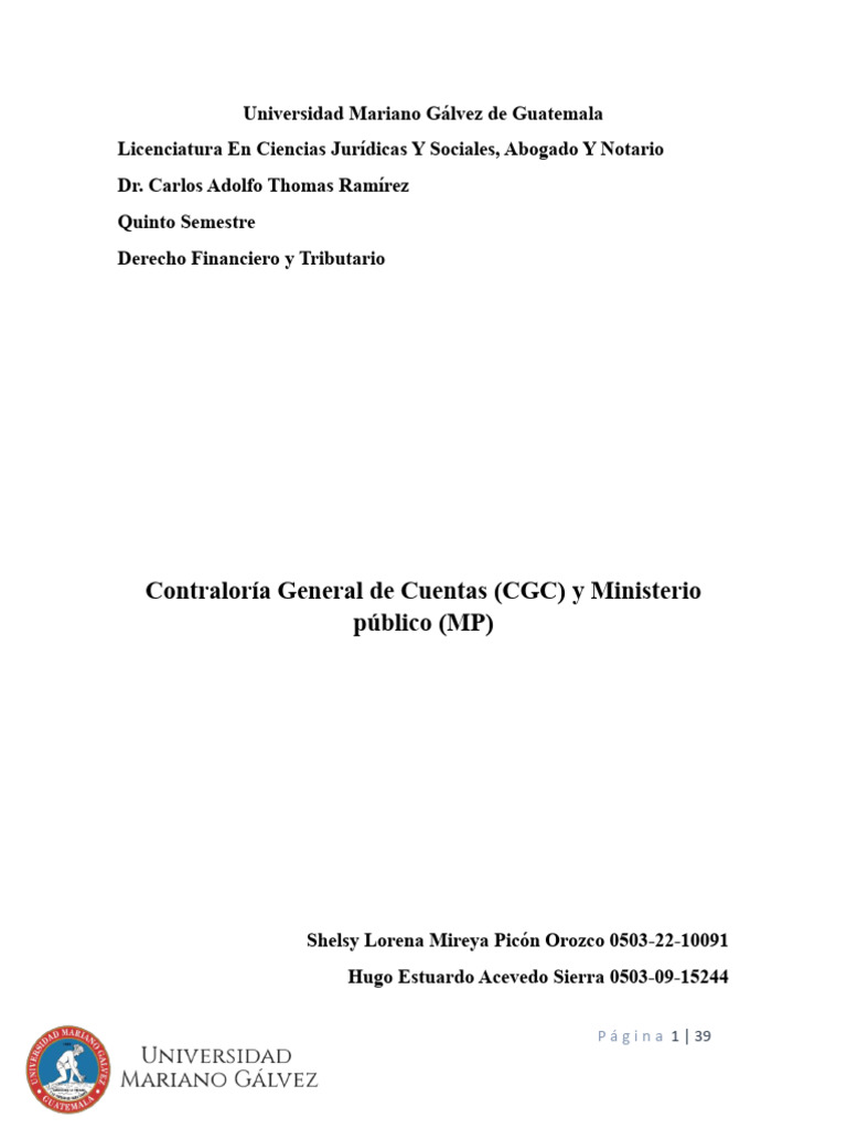 CGC y MP-combinado | PDF | Contralor | Auditoría