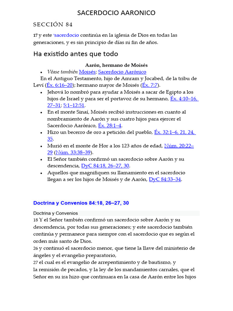 Sacerdocio Aaronico | PDF | Sacerdote | Natividad De Jesus