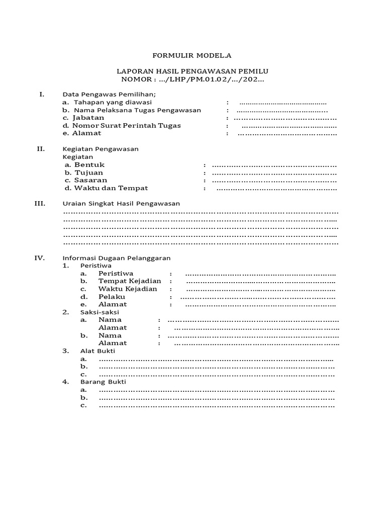 Panduan Pembuatan Form. A dan Form. F beserta Penomoran | PDF