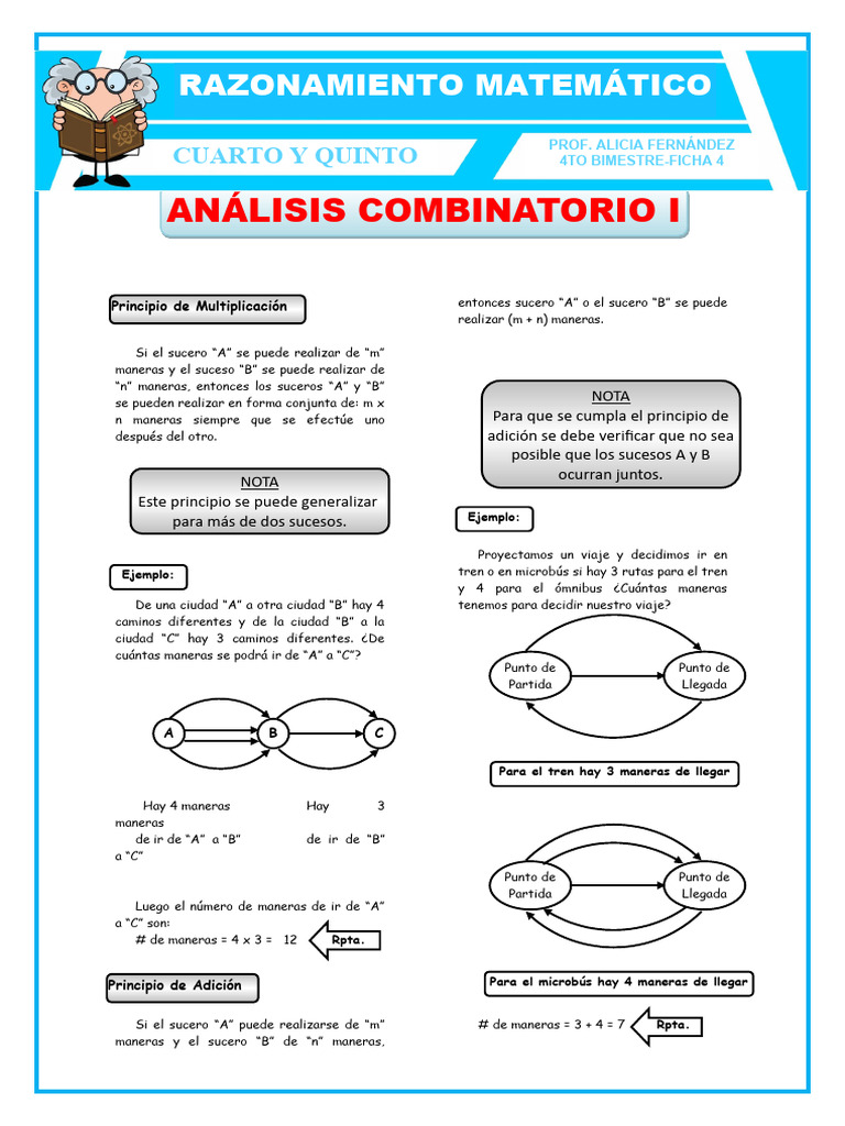Análisis Combinatorio I-Cuarto y Quinto | PDF | Permutación | Combinatoria