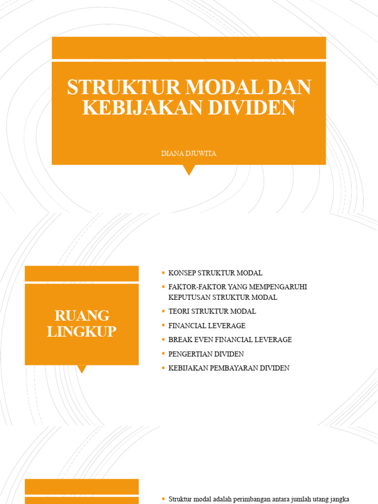 Struktur Modal Dan Kebijakan Dividen | PDF | Pengelolaan Keuangan & Uang