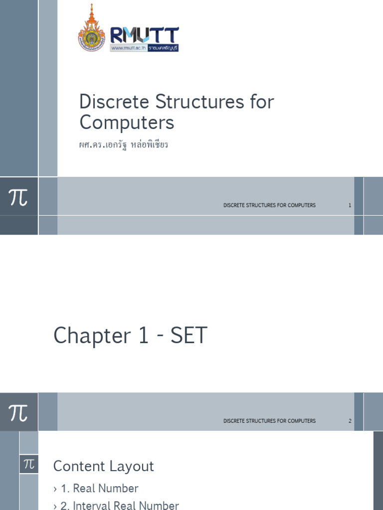 C1.1 - Discrete Structures For Computers | PDF