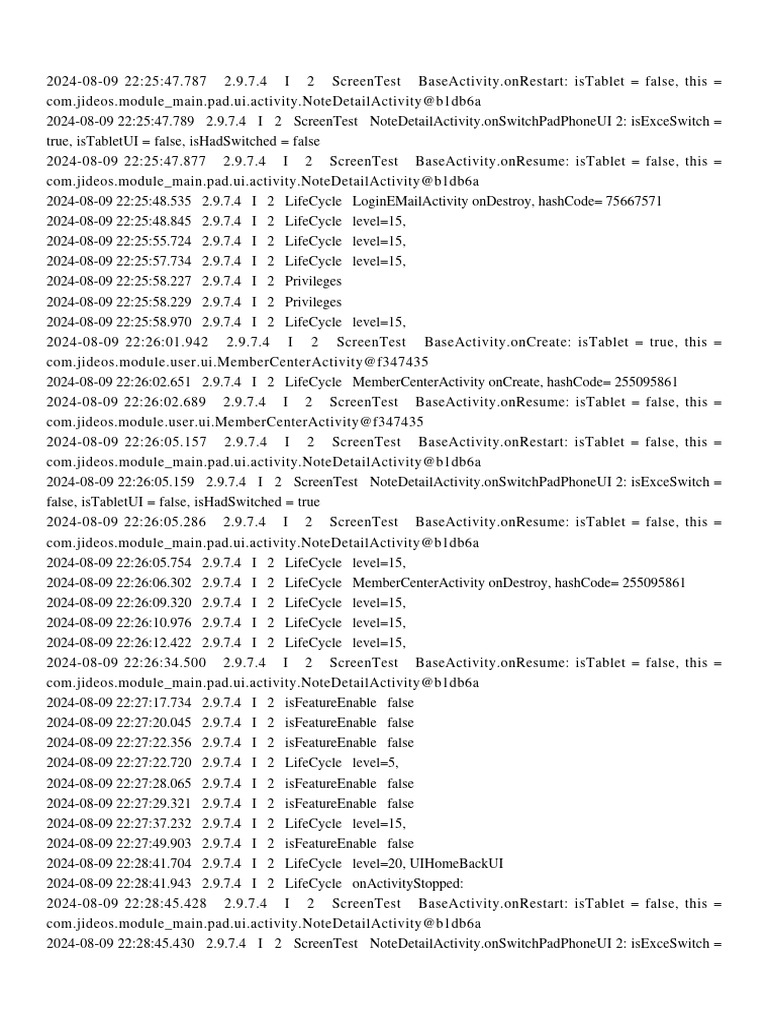Activity Lifecycle Log Analysis | PDF